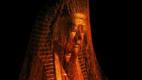 Fire Torch Lights Up Ancient Egypt Figur... | Stock Video | Pond5