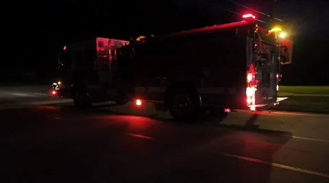 Fire Truck At Fire Station Night | Stock Video | Pond5