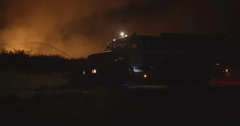Fire truck with flashing lights on. Fire... | Stock Video | Pond5