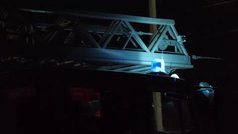fire truck lights blue flashing beacon n... | Stock Video | Pond5