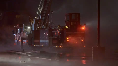 Fire Truck On Scene Of A Fire | Stock Video | Pond5