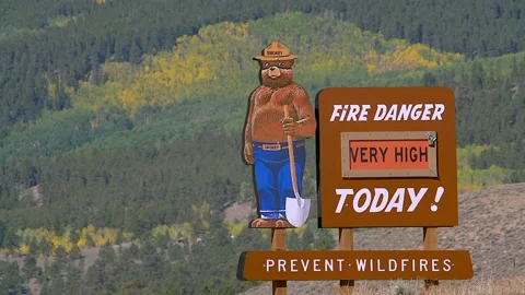 Fire Warning Sign - Very High | Stock Video | Pond5