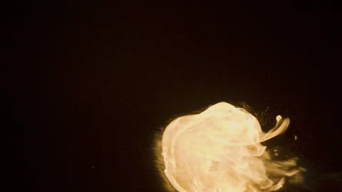 Fireball floating in front of a black ba... | Stock Video | Pond5