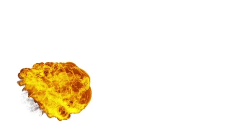 Fireball side view transition, white bac... | Stock Video | Pond5