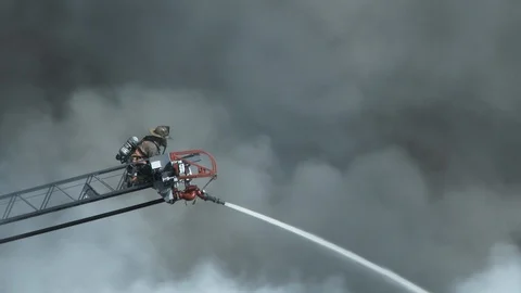 Firefighters Battling Huge Wildfire Stock Footage ~ Royalty Free Stock ...