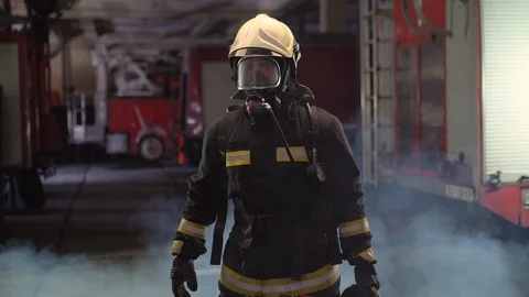 Fireman With Oxygen Mask Stock Video Footage | Royalty Free Fireman ...