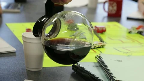 Firefighters drinking coffee and plannin... | Stock Video | Pond5