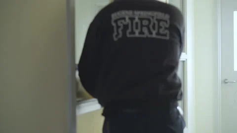 Fireman Sliding Down the Pole at the Sta... | Stock Video | Pond5