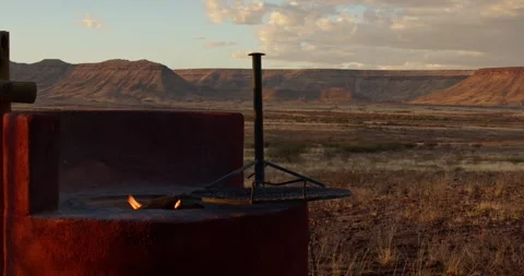 Fireplace in the namibian mountains | Stock Video | Pond5
