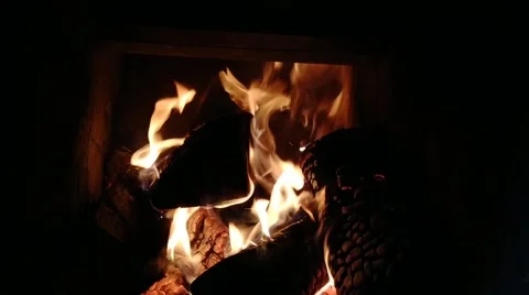 Fireplace screensaver with fire. hot scr... | Stock Video | Pond5
