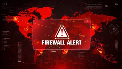 Firewall Alert Warning Attack on Screen ... | Stock Video | Pond5