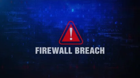 Firewall Breach Alert Warning Error Mess... | Stock Video | Pond5