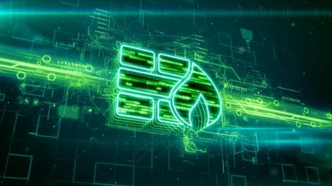 Firewall icon on abstract green backgrou... | Stock Video | Pond5