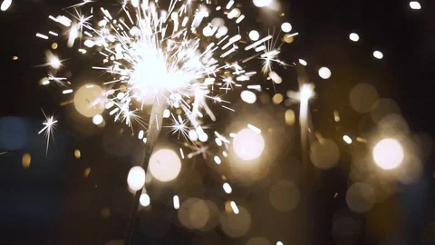 Firework Sparkler Burning At Night With ... | Stock Video | Pond5