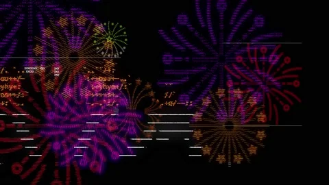 Fireworks animation from ASCII character... | Stock Video | Pond5