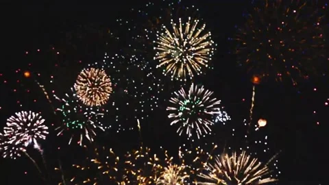 Fireworks motion graphics with night bac... | Stock Video | Pond5