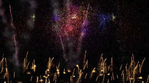 Fireworks in the Night Sky Animation Bac... | Stock Video | Pond5