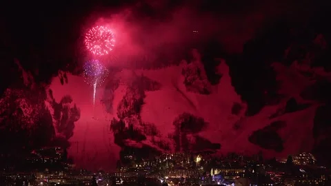 Fireworks Over Aspen, Colorado In Winter | Stock Video | Pond5