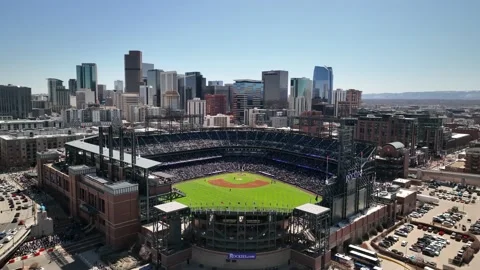 Fireworks set off over Coors Field baseb... | Stock Video | Pond5