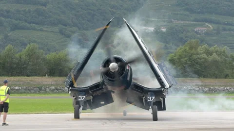 Firing up the 18 cylinder Pratt Whitney ... | Stock Video | Pond5