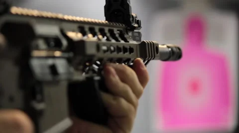 Firing an AR-15 assault rifle | Stock Video | Pond5