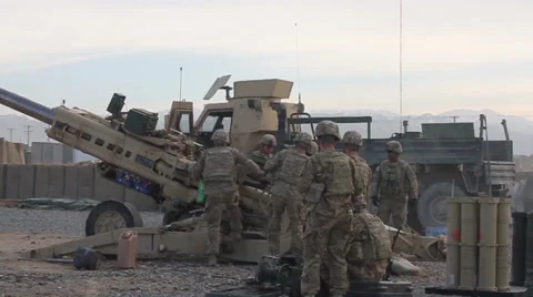 Firing the M777 Howitzer | Stock Video | Pond5