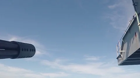 Firing Phalanx CIWS (close-in weapon sys... | Stock Video | Pond5