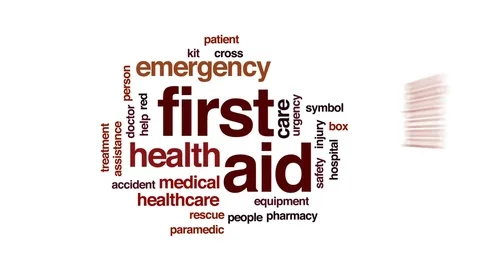 First aid animated word cloud, text desi... | Stock Video | Pond5