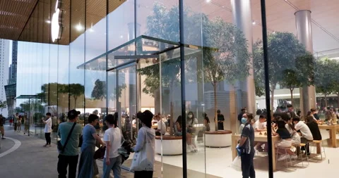 The first Apple store was opened in Icon... | Stock Video | Pond5