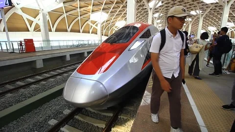THE FIRST HIGH SPEED RAIL TRAIN IN INDON... | Stock Video | Pond5