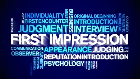 First impression animated word cloud,ani... | Stock Video | Pond5