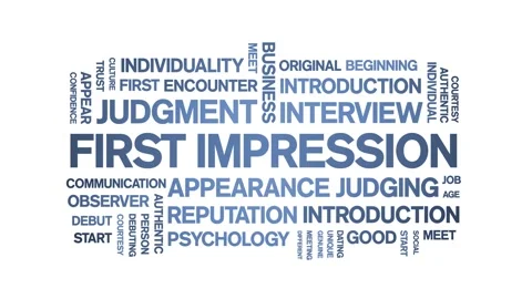 First impressions animated word cloud,an... | Stock Video | Pond5