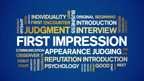 First impressions animated word cloud,an... | Stock Video | Pond5