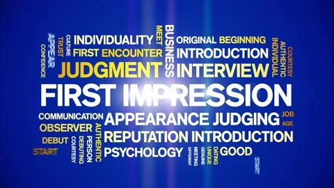 First impressions animated word cloud,an... | Stock Video | Pond5