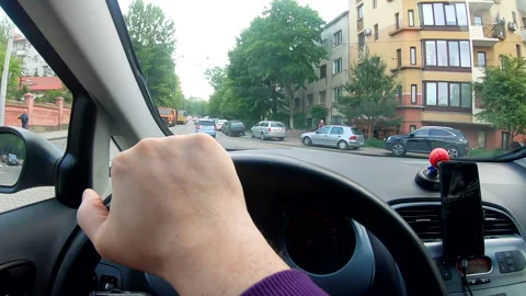 first person point of view man driving c... | Stock Video | Pond5