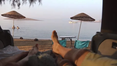 First person view of boy and girl lying ... | Stock Video | Pond5