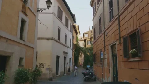 First-person view of downtown narrow pic... | Stock Video | Pond5