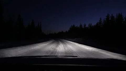 First Person View Driving a Car on a Sno... | Stock Video | Pond5