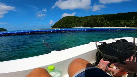 First person view - a man is sailing on ... | Stock Video | Pond5