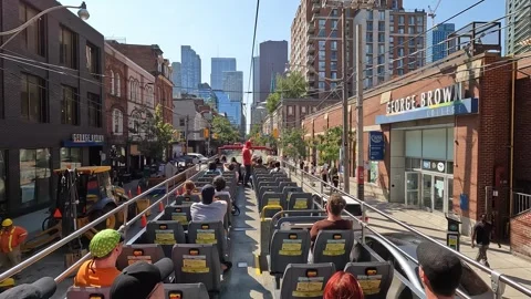 First-person View of Open-Top Bus Tour T... | Stock Video | Pond5