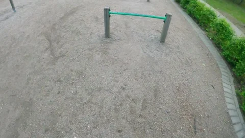 First-person view. Workout. A man jumps ... | Stock Video | Pond5