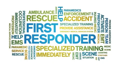 First Responder animated word cloud,anim... | Stock Video | Pond5