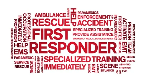 First Responder animated word cloud,anim... | Stock Video | Pond5