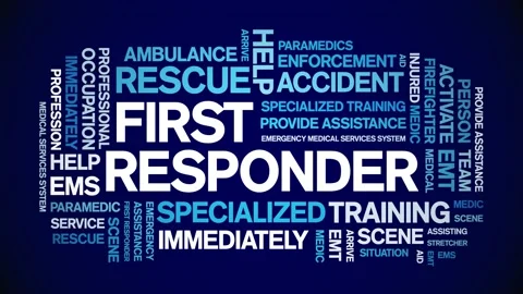 First Responder animated word cloud,anim... | Stock Video | Pond5