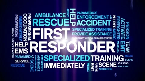 First Responder animated word cloud,anim... | Stock Video | Pond5