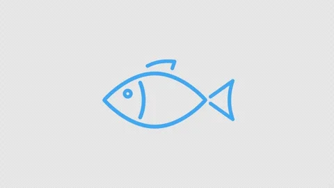Fish Animation Looping Vector Icon Trans... | Stock Video | Pond5