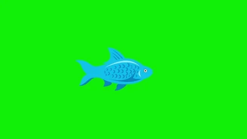 Fish animation swimming moving on green ... | Stock Video | Pond5
