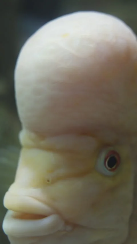A fish with a big head Amphilophus citri... | Stock Video | Pond5