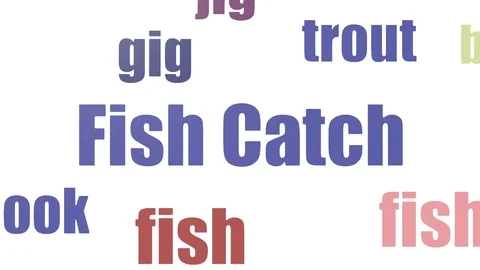 Fish Catch Word Cloud Animated Isolated ... | Stock Video | Pond5