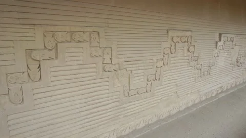 fish figures on a wall in chan chan of t... | Stock Video | Pond5